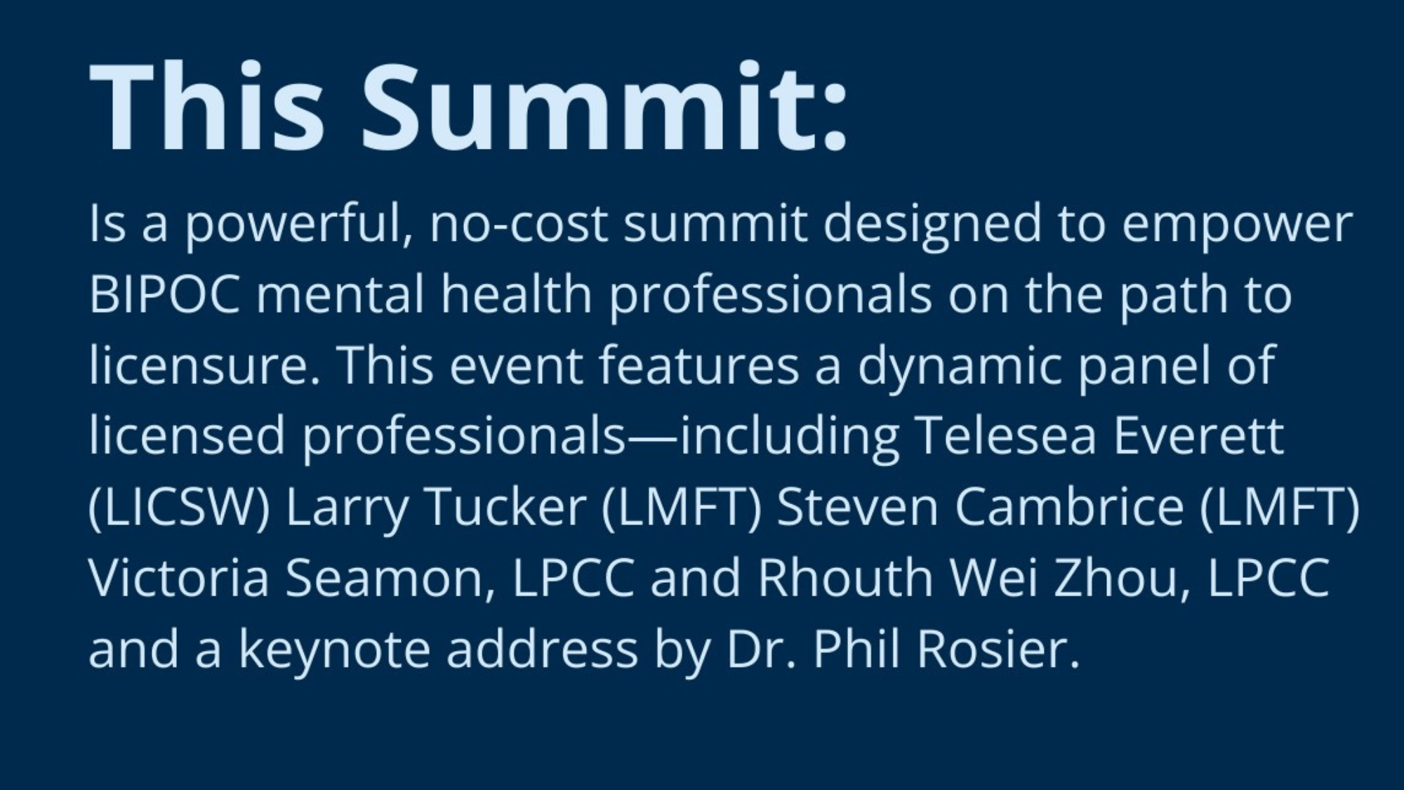 Pathways to Licensure: A BIPOC Clinical Summit – KCTraining